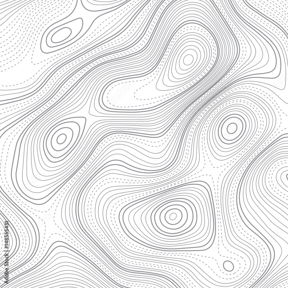 Wavy bold and dotted lines randomly arranged in topographic map style ...