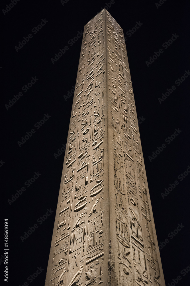Photo & Art Print Ancient egyptian obelisk in temple at night, Paul Vinten