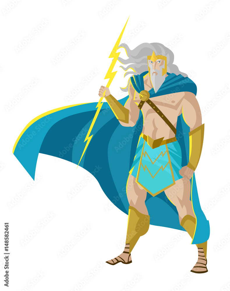zeus jupiter god of the thunder and lighting bolt ray Stock ...
