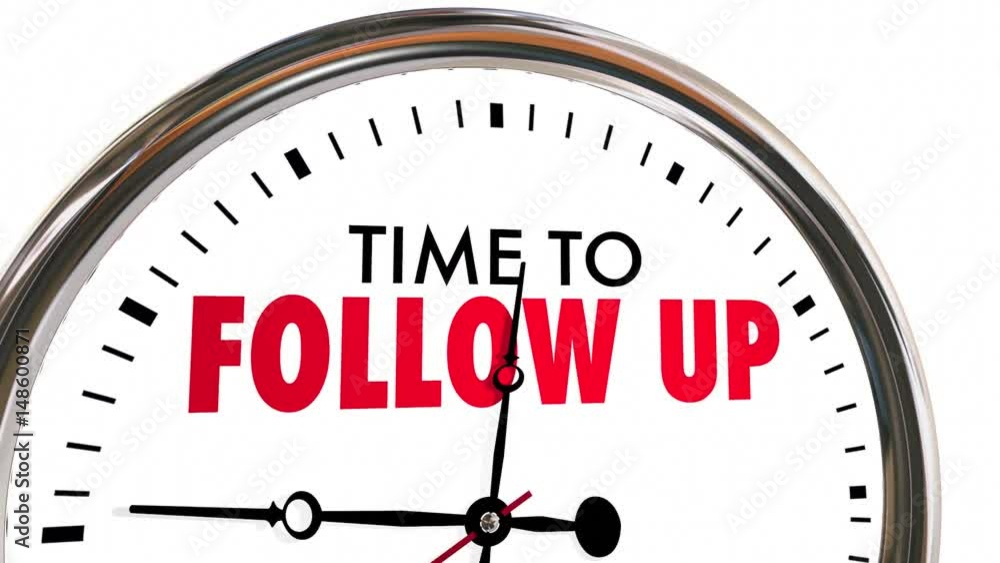 Time to Follow Up Clock Return Visit Sales Call 3d Animation Stock ...