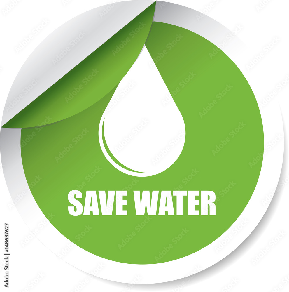 Save water green Label, Sticker, Tag, Sign And Icon Banner Business ...