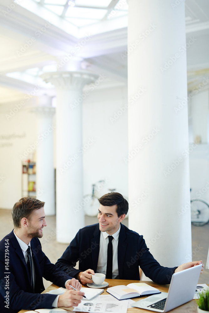 Successful bankers discussing new financial project Stock-Foto | Adobe ...