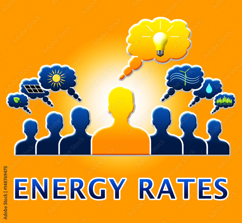 Energy Rates Showing Electric Power 3d Illustration Illustration Stock ...