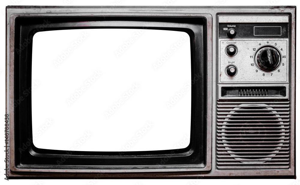 Vintage TV Screen Clipping path no Background Stock Photo | Adobe Stock