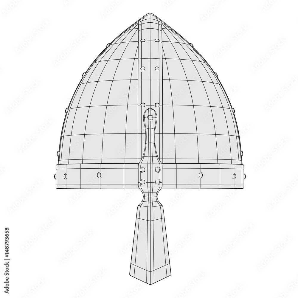 2d cartoon illustration of medieval helmet Stock Illustration | Adobe Stock