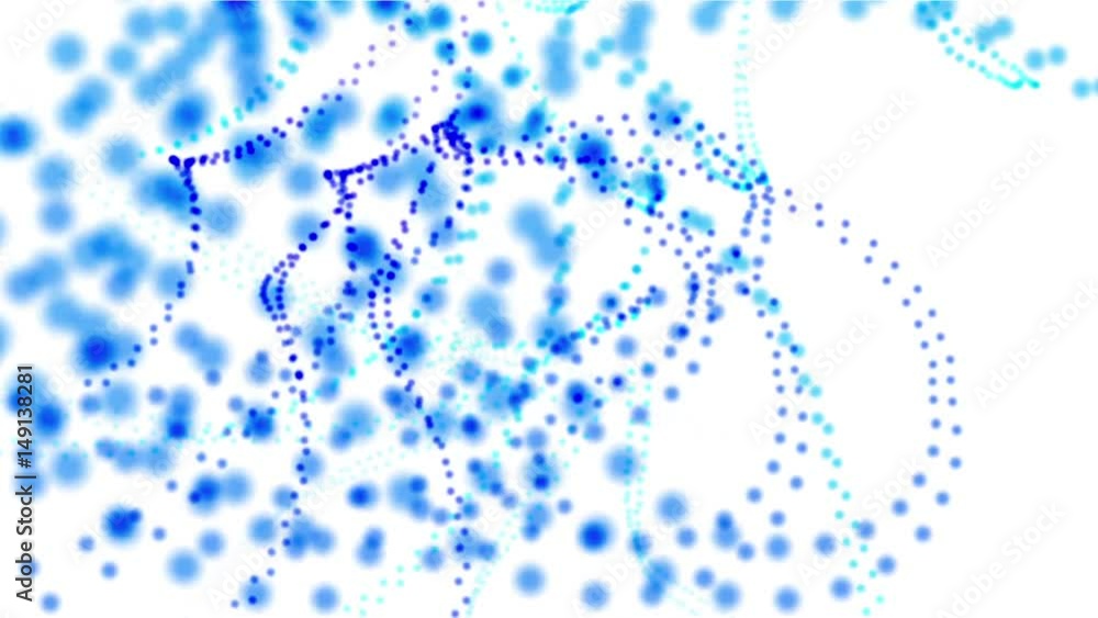 4k Abstract surging weaving point wave curve line background,music ...