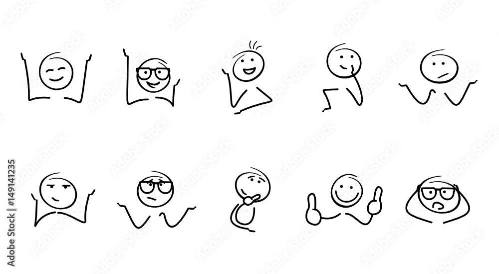 Stick Figures - Emotional Moments Stock Vector | Adobe Stock