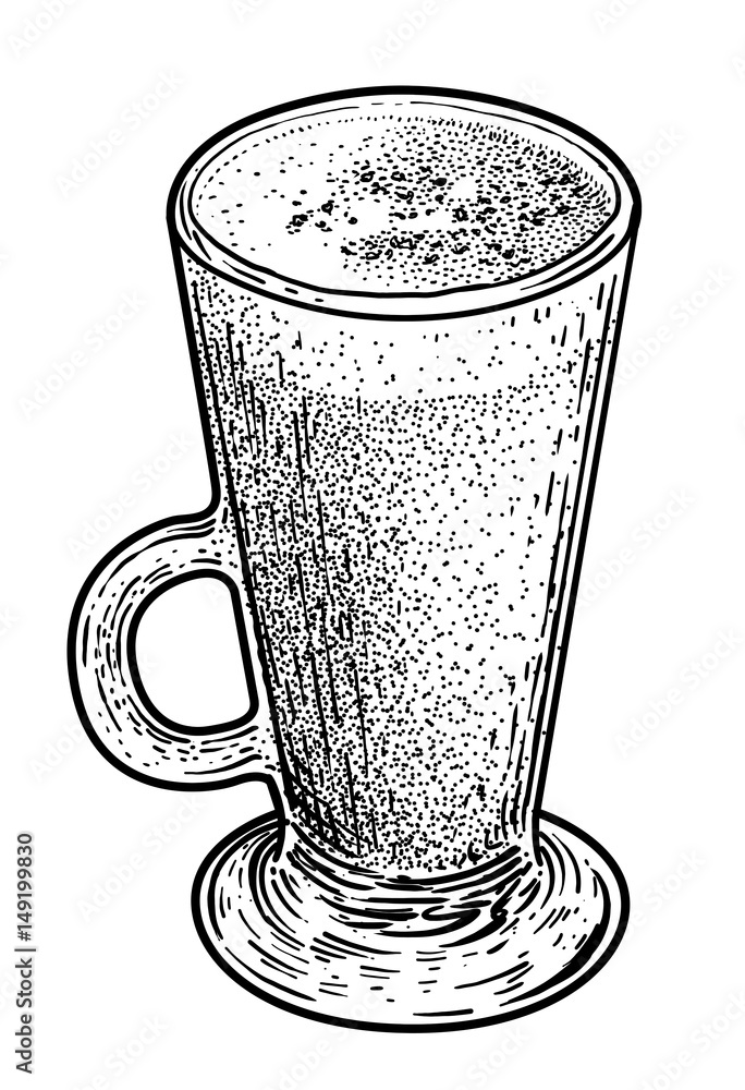 Cocoa drink illustration, drawing, engraving, ink, line art, vector ...