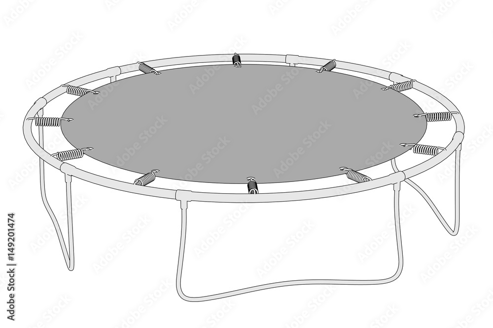 2d cartoon illustration of trampoline Stock Illustration | Adobe Stock