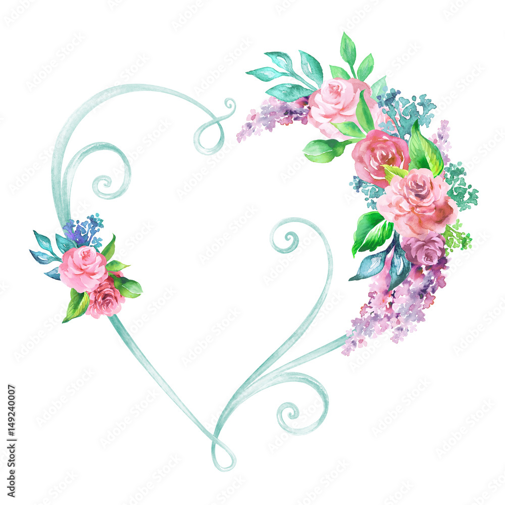 Hearts And Flowers Clip Art