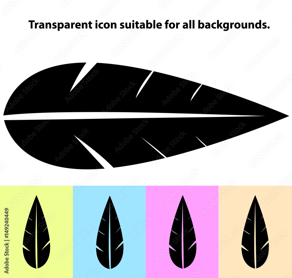 Simple transparent leaf icon on different types of light backgrounds ...