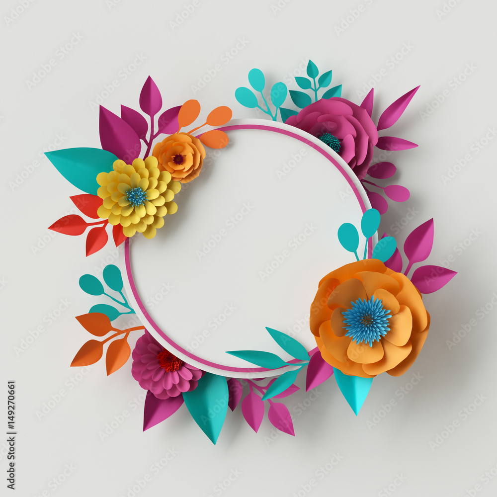 Flower Frame Designs 3d