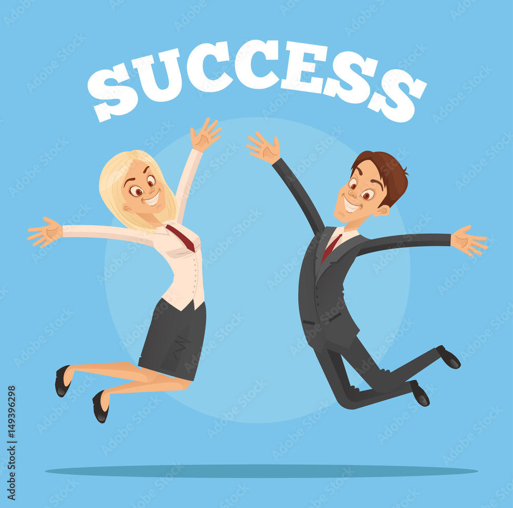 Teamwork Success Cartoon