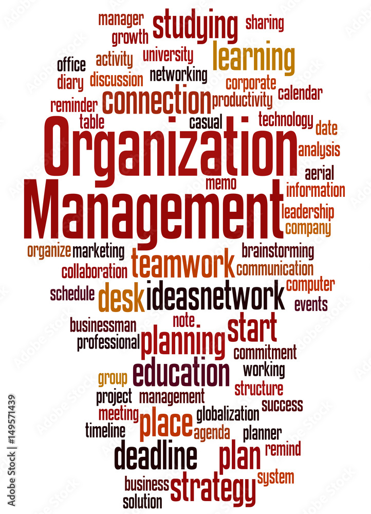 Organization Management, word cloud concept 5 Stock Illustration ...
