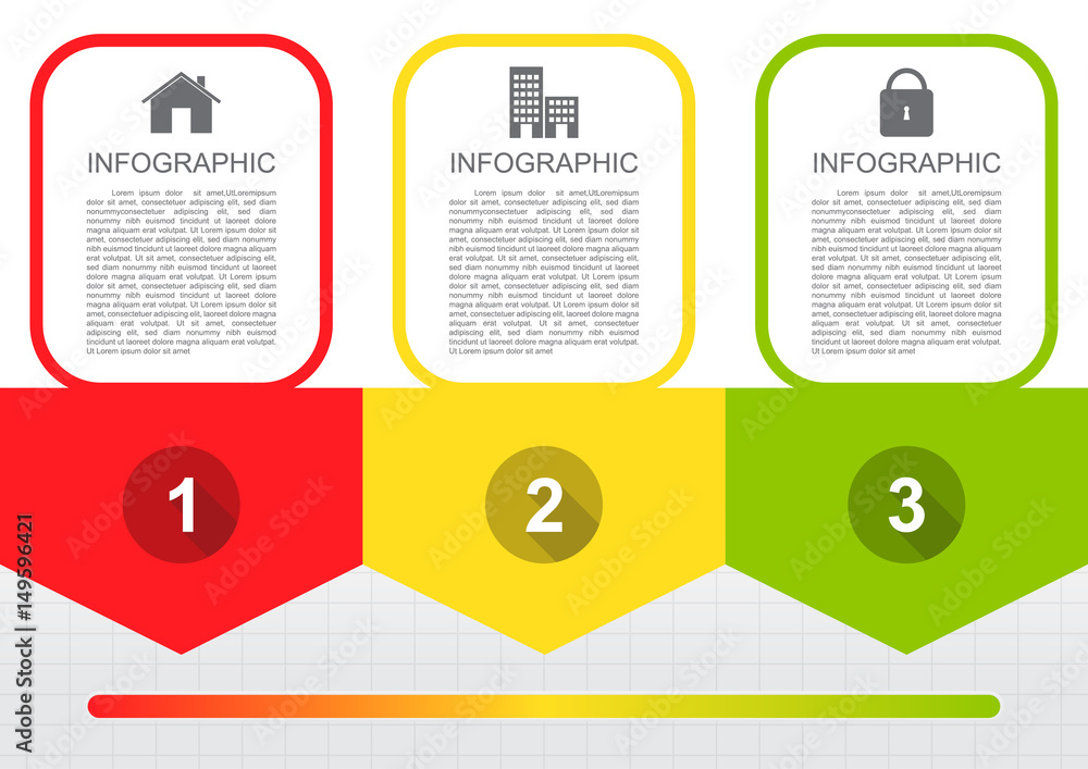 Modern infographic template red, yellow, green Stock Vector | Adobe Stock