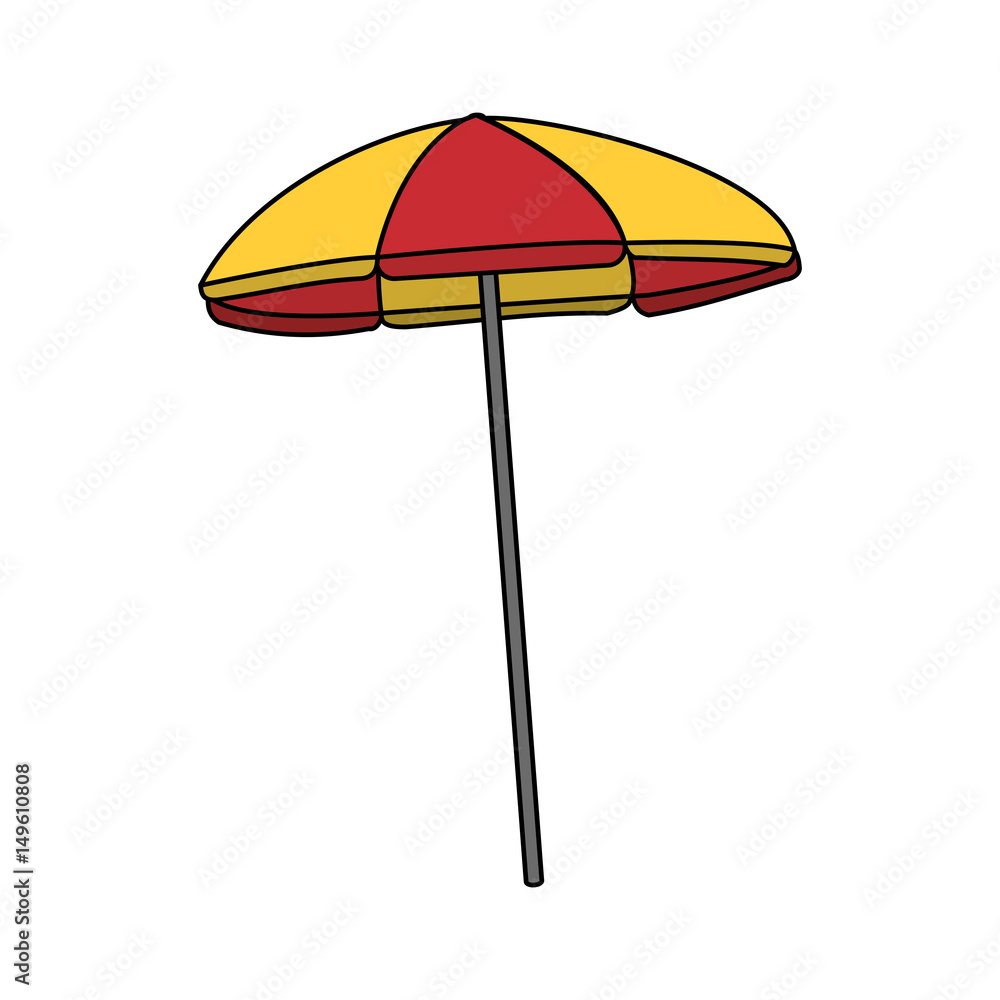 color image cartoon beach umbrella vector illustration Stock Vector ...