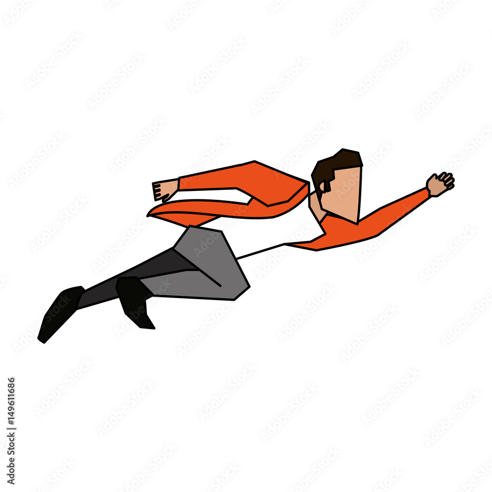 Superhero Flying Side View