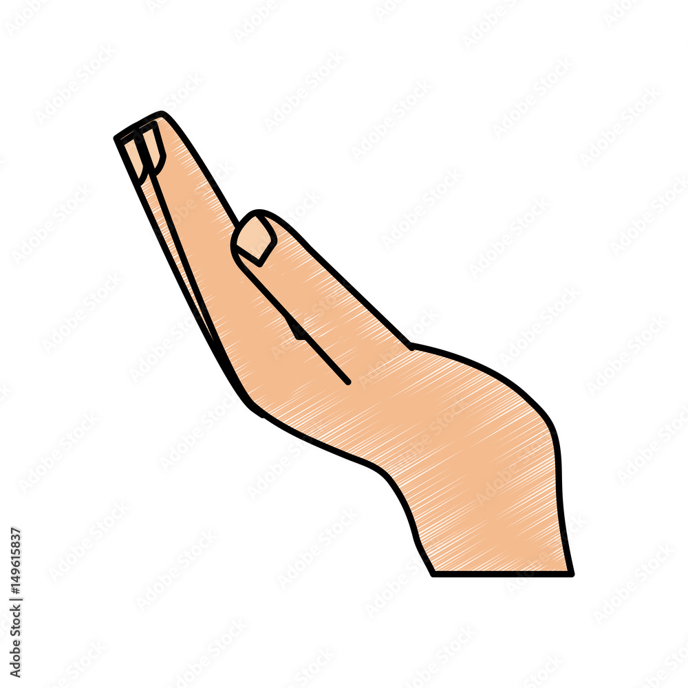 color pencil side view hand vector illustration Stock Vector | Adobe Stock