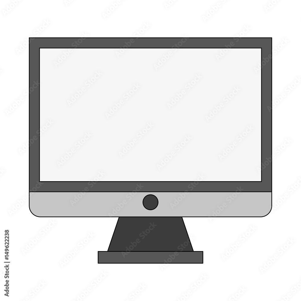 color image cartoon square lcd monitor screen vector illustration Stock ...