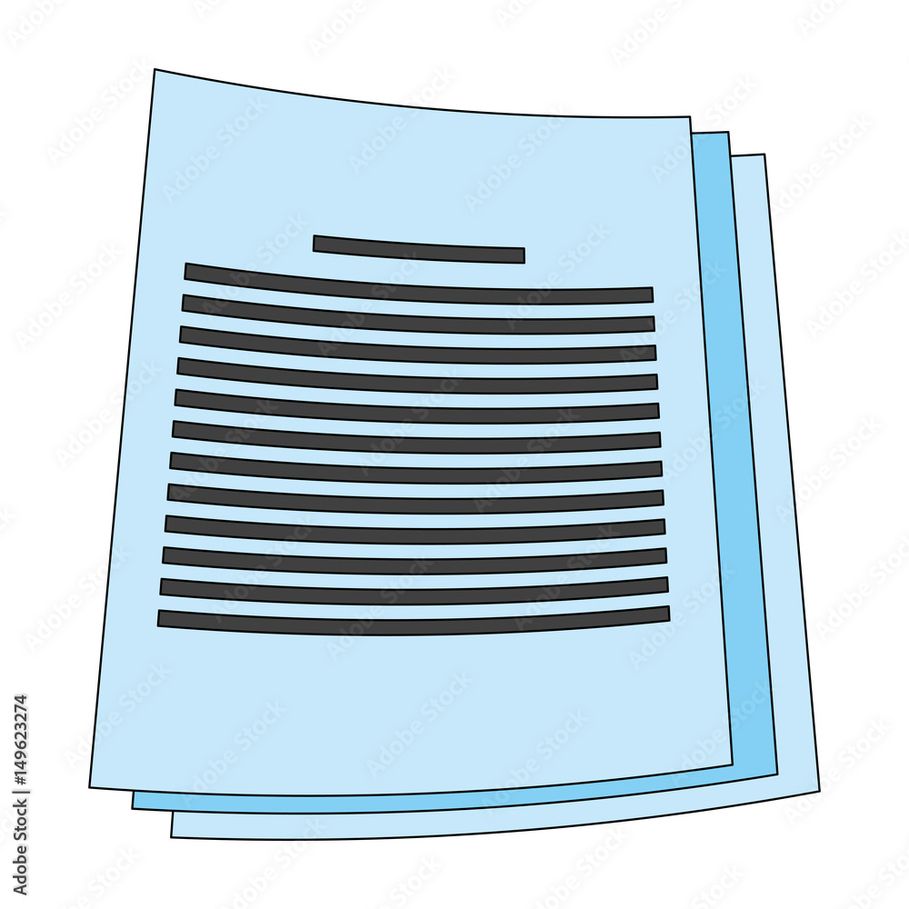 color image cartoon documents with script vector illustration Stock ...