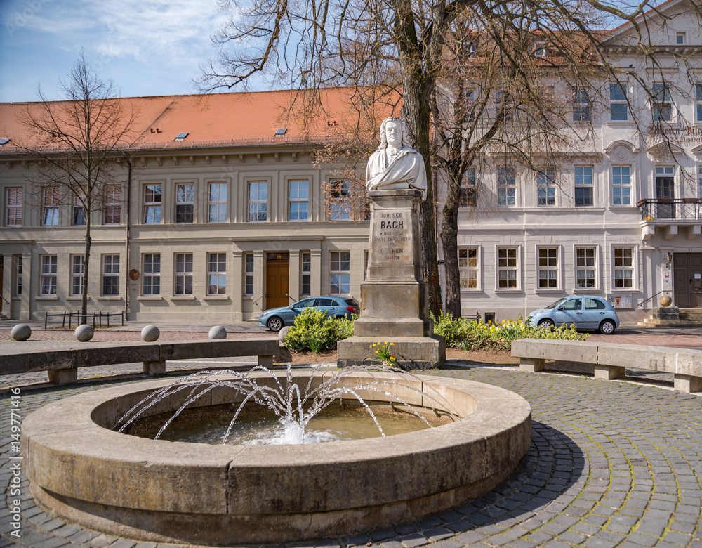 Johann Sebastian Bach Denkmal in Köthen / Sachsen-Anhalt Stock-Foto ...