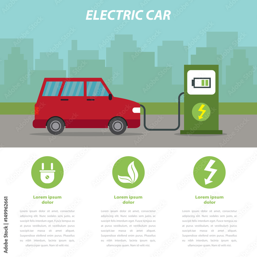 electric car infographic Stock Vector | Adobe Stock