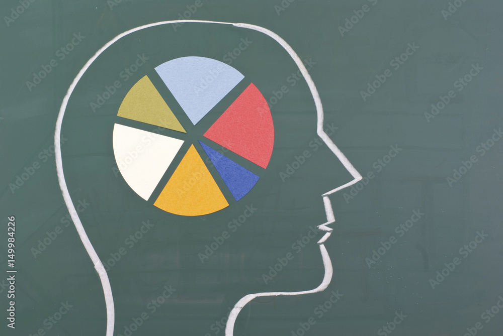 Human brain graph with colorful chart Stock Illustration | Adobe Stock