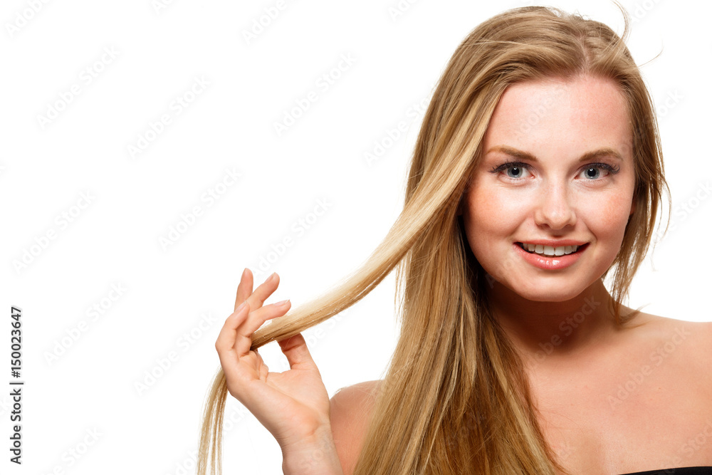 Beautiful model on blank background Photos | Adobe Stock