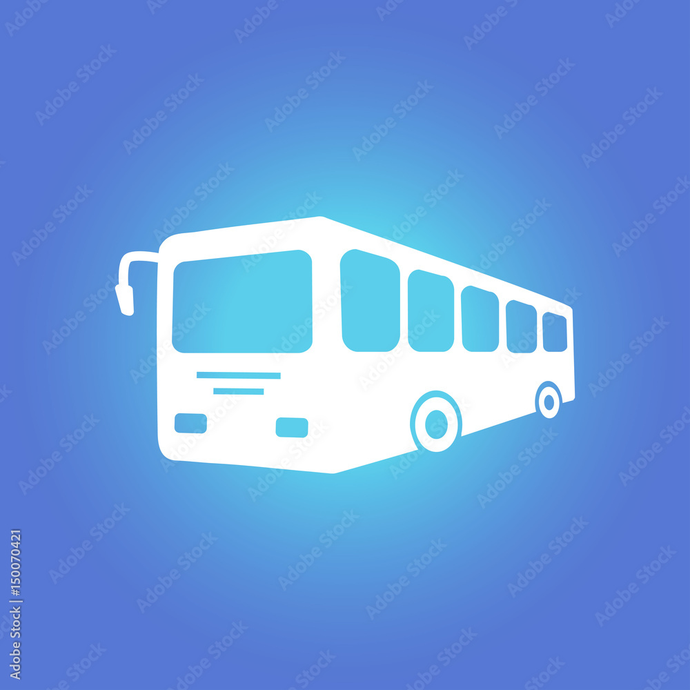 Bus sign icon. Public transport symbol. Flat design style. foto de ...