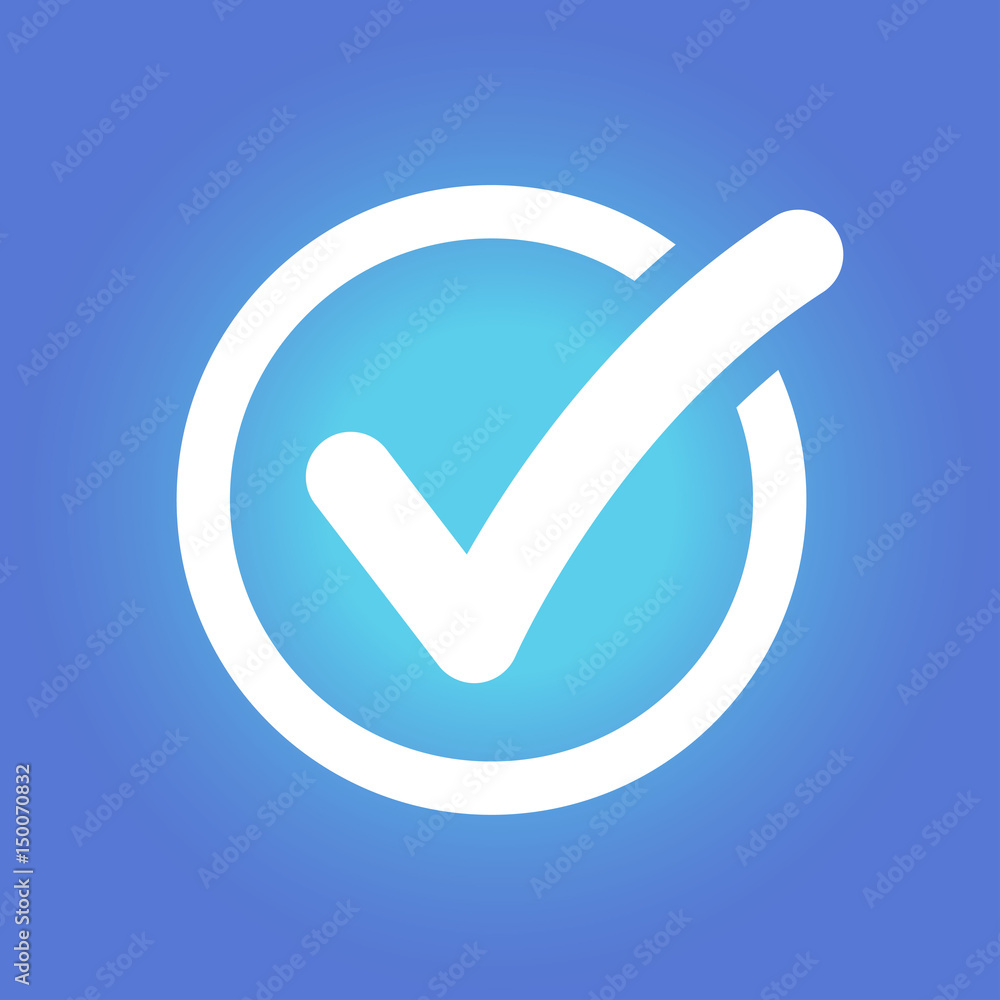 Check list button icon. Check mark in round sign. Stock Photo | Adobe Stock