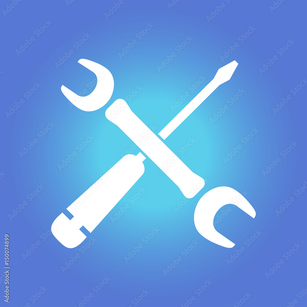 Repair Icon. Service symbol. Tools singn. Flat design style. Stock ...