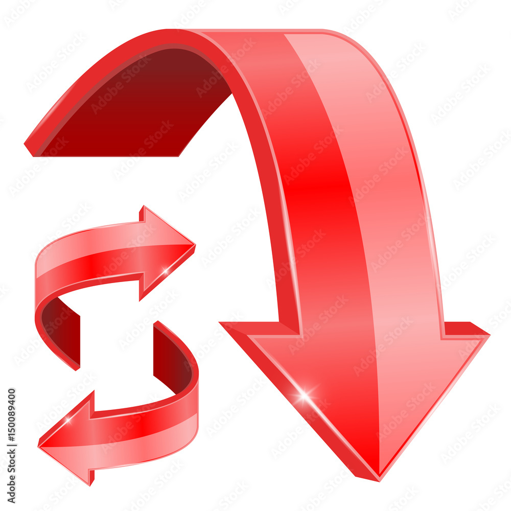 Red arrows. Circular motion symbol Stock Vector | Adobe Stock
