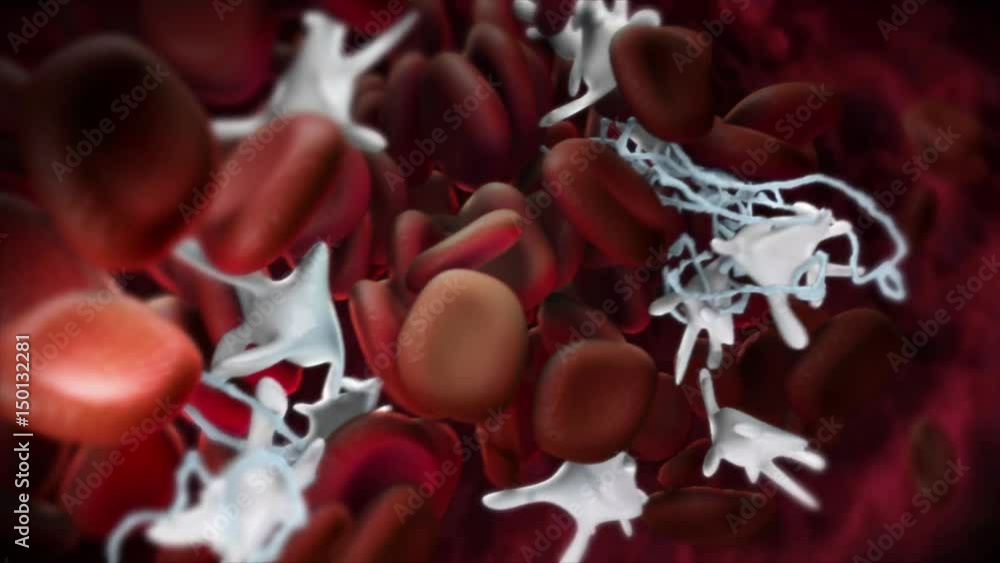 Animation showing the formation of a blood clot, or thrombus. http ...