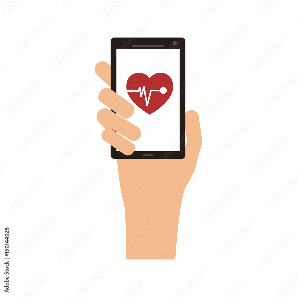 mobile heart rate monitor icon image vector illustration design Stock ...