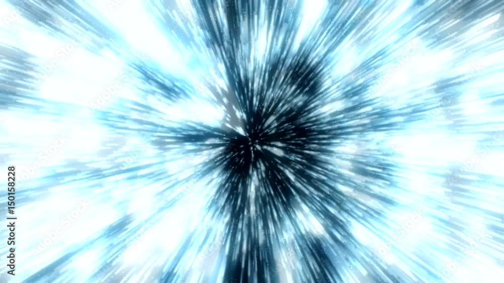 Deep Space Scene Animation with Light Speed, Tunnel, Stars Background ...