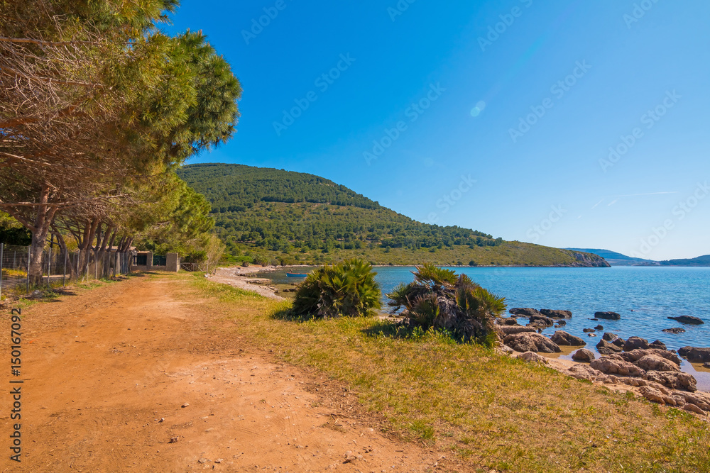 The seaside near the Neptune Grotto cave (Grotta di Nettuno) in Alghero ...