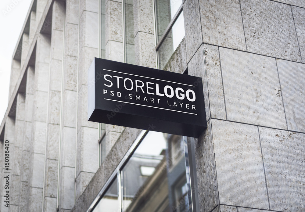Store Brand Sign Mockup 5 Stock Template | Adobe Stock