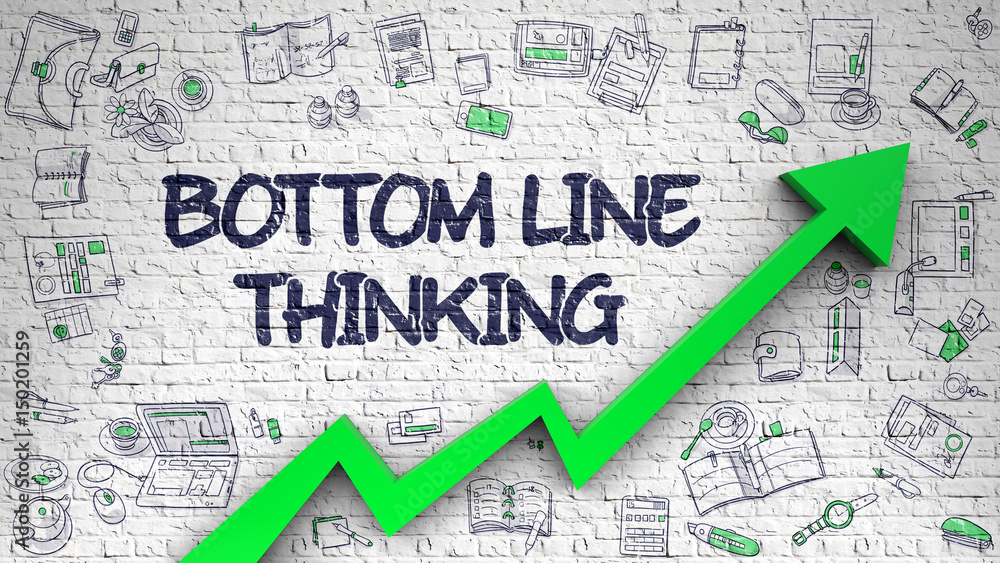 Bottom Line Thinking - Modern Style Illustration with Doodle Design ...