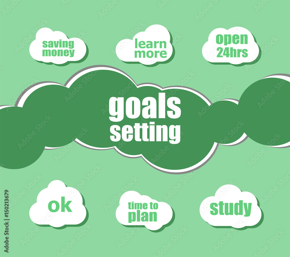 Text Goals setting. Business concept . word lettering typography with ...