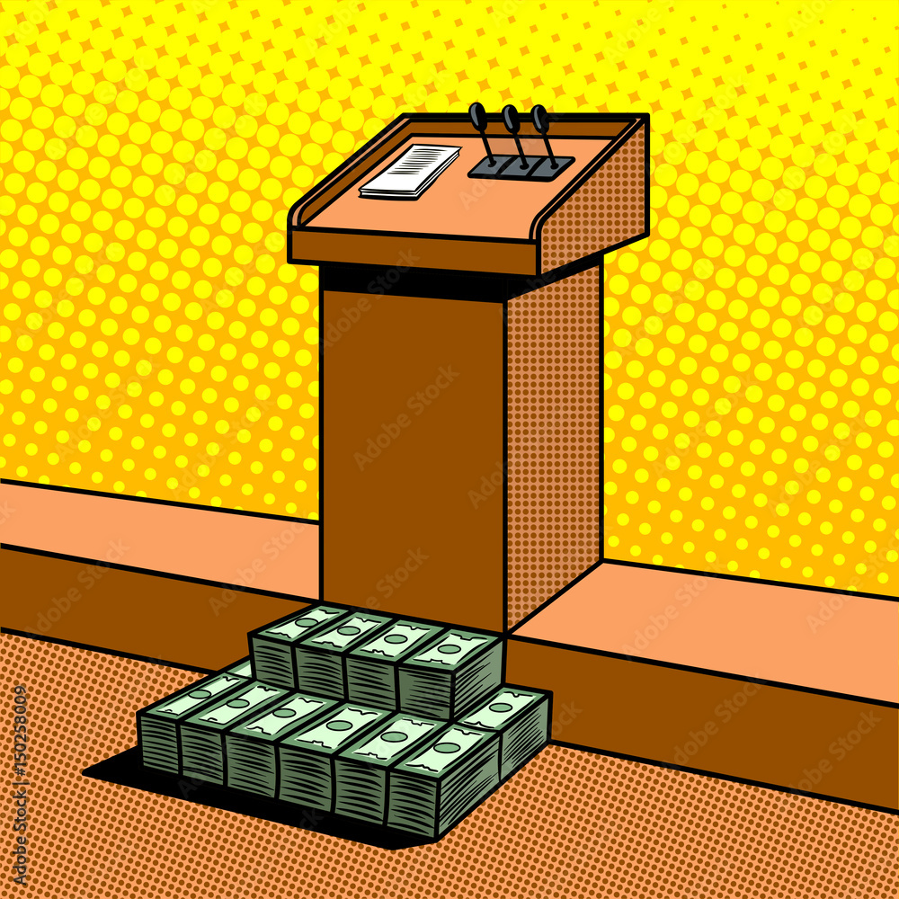 Corruption metaphor in politics pop art vector Stock Vector | Adobe Stock