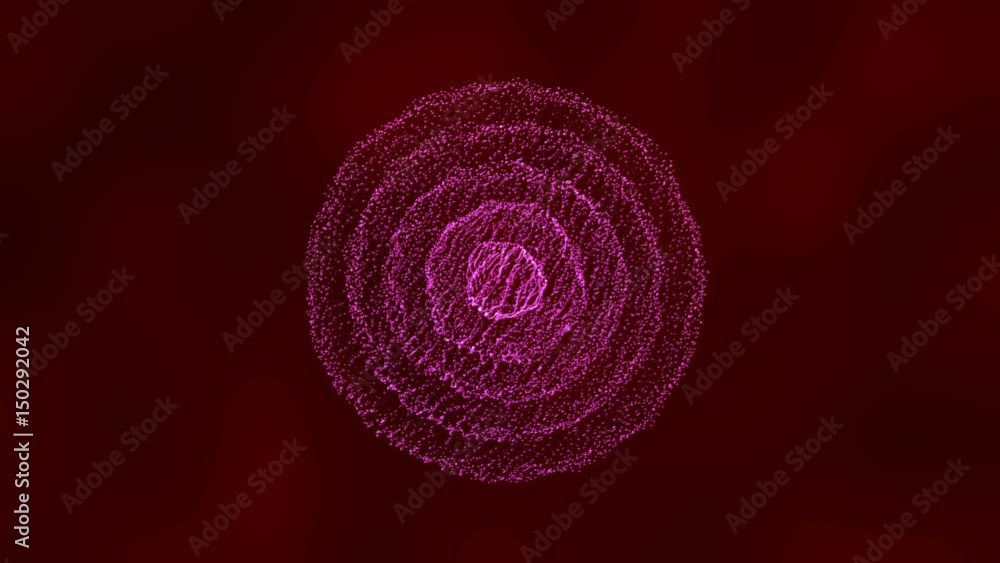 3D sphere shapes of particles move and rotate. Science motion graphics ...