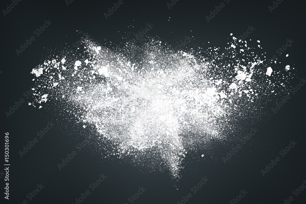 Abstract white powder against dark background Stock Photo | Adobe Stock