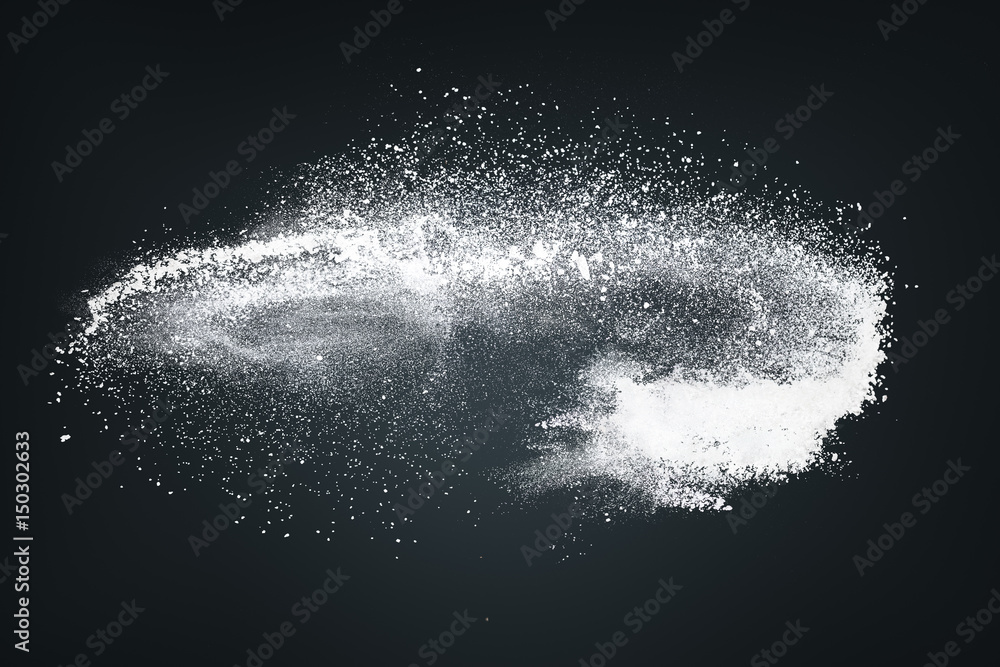 Abstract white powder against dark background Stock Photo | Adobe Stock