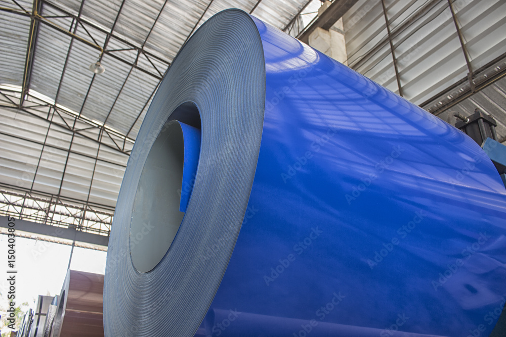 Blue color coated coiled steel for metal sheet rolling machine ; tile ...