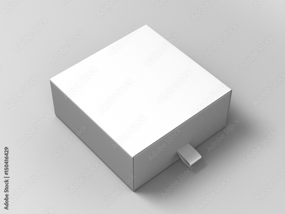 Realistic Package Cardboard Sliding Box on grey background. For small ...