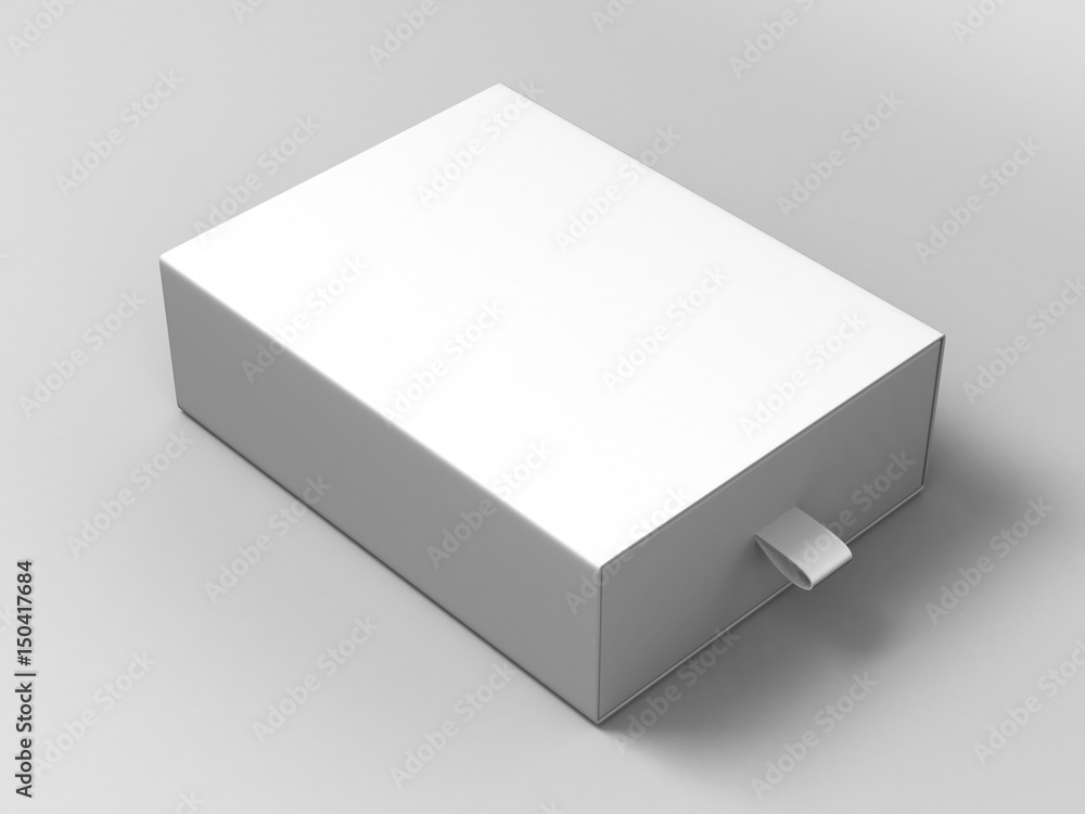 Realistic Package Cardboard Sliding Box on grey background. For small ...