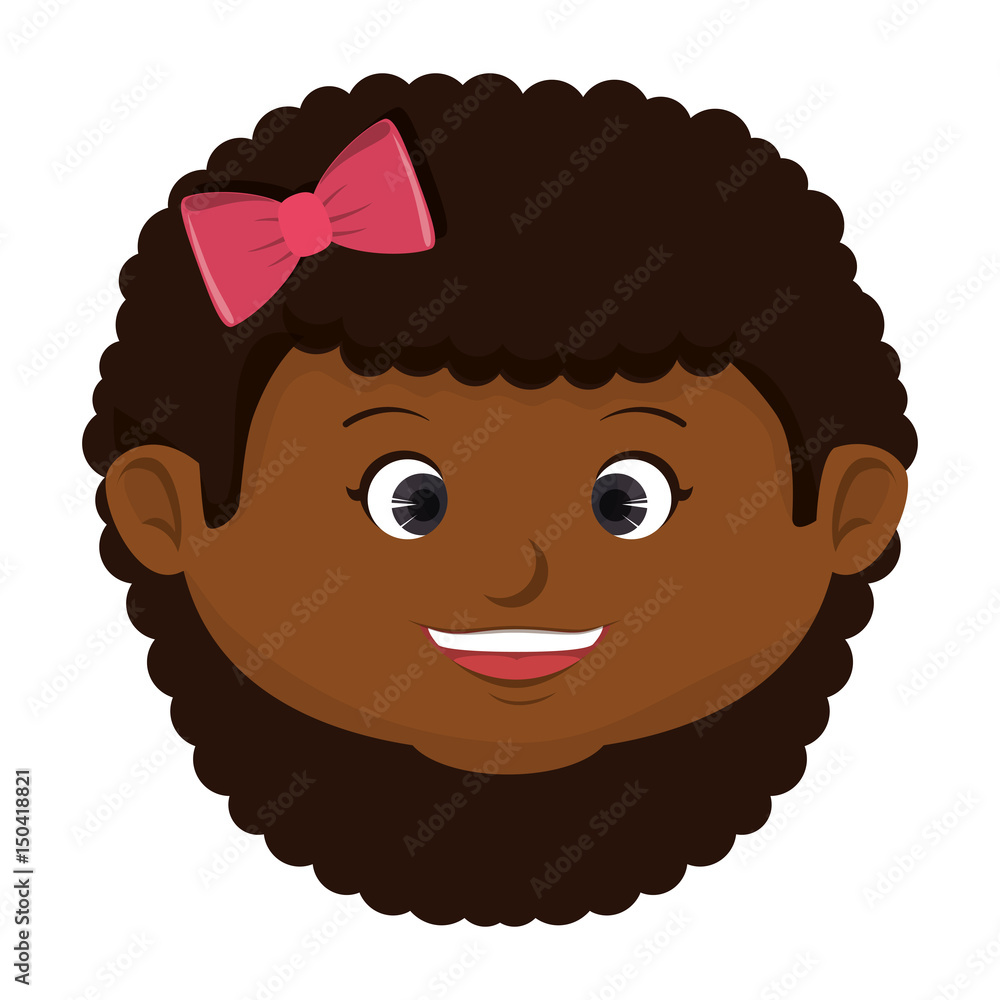 cute little black girl character vector illustration design Stock ...