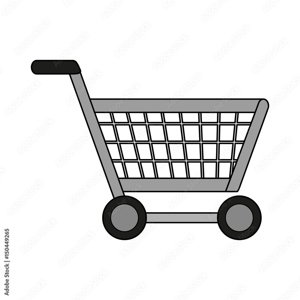 colorful image cartoon metallic shopping cart with wheels vector ...