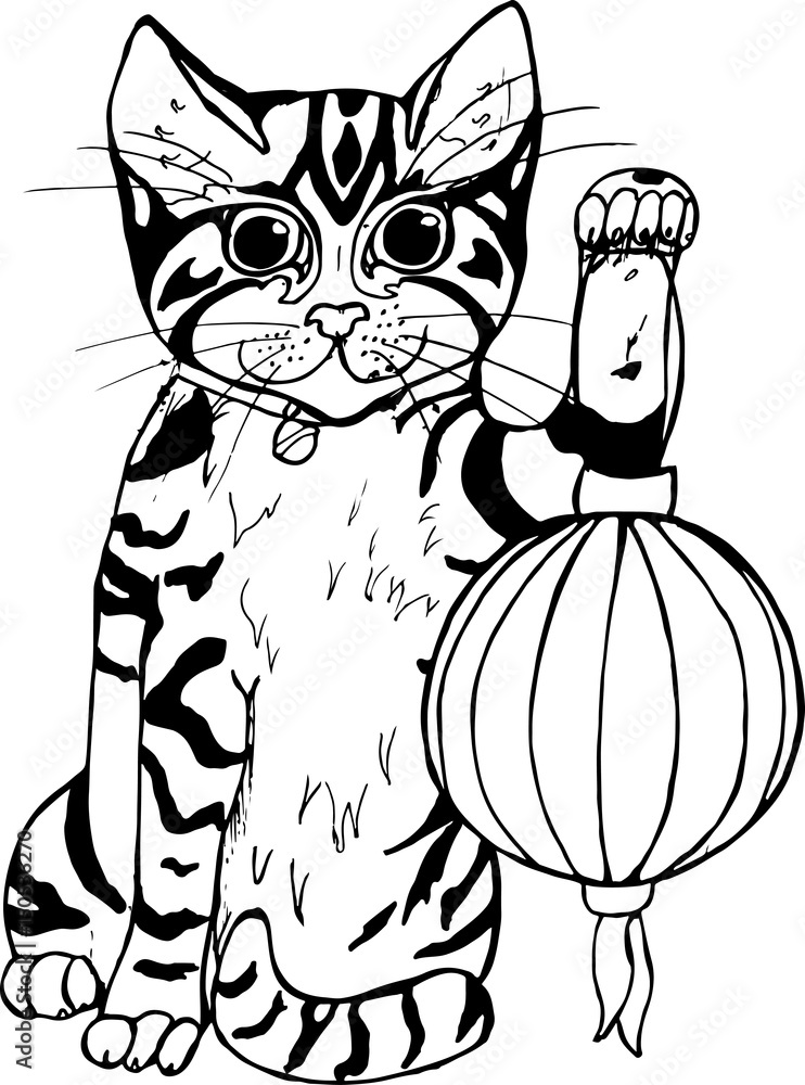 Lucky Cat Coloring Pages