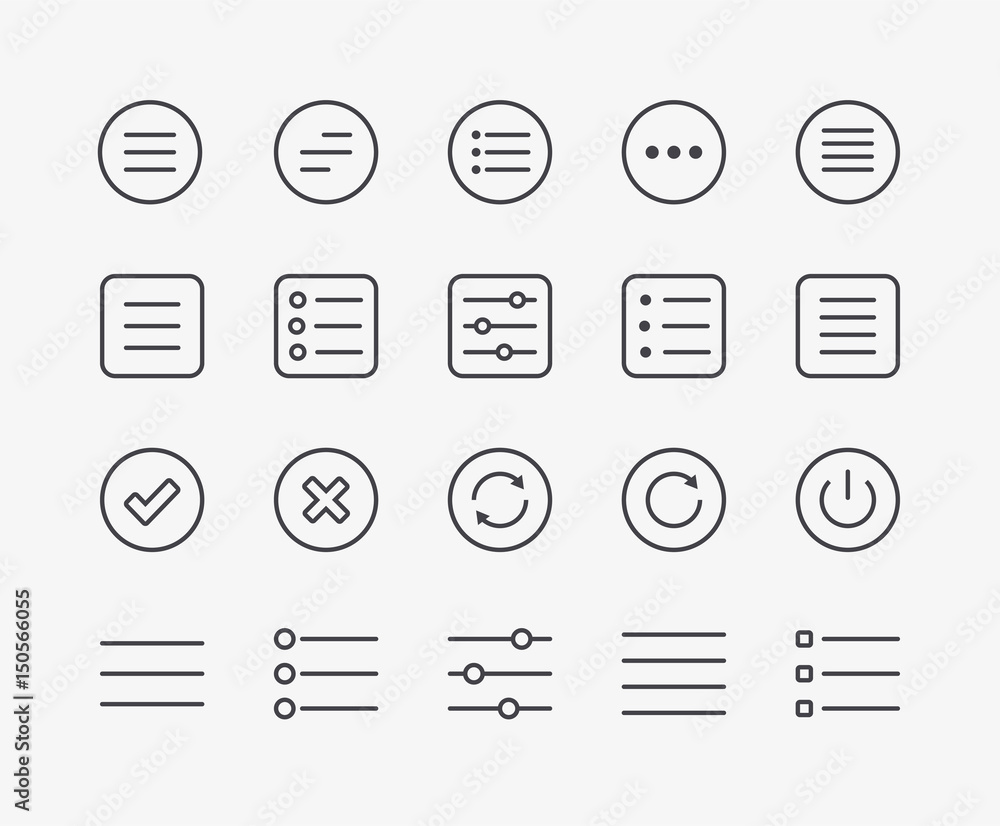 Navigation Menu Line Icons. Editable Stroke. 48x48 Pixel Perfect. Stock ...